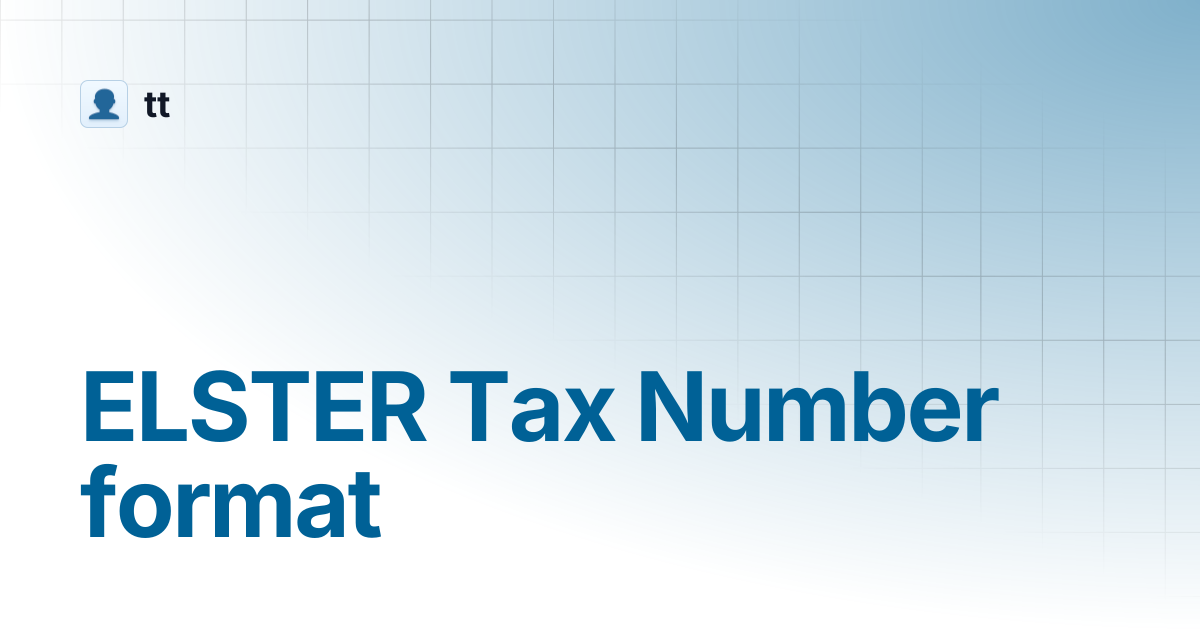 ELSTER Tax Number format | tt